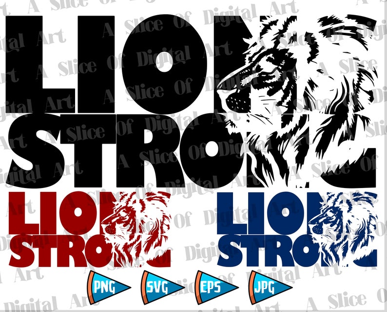 Lions Strong Athletic Teams SVG PNG EPS Jpeg Go Lions - Etsy