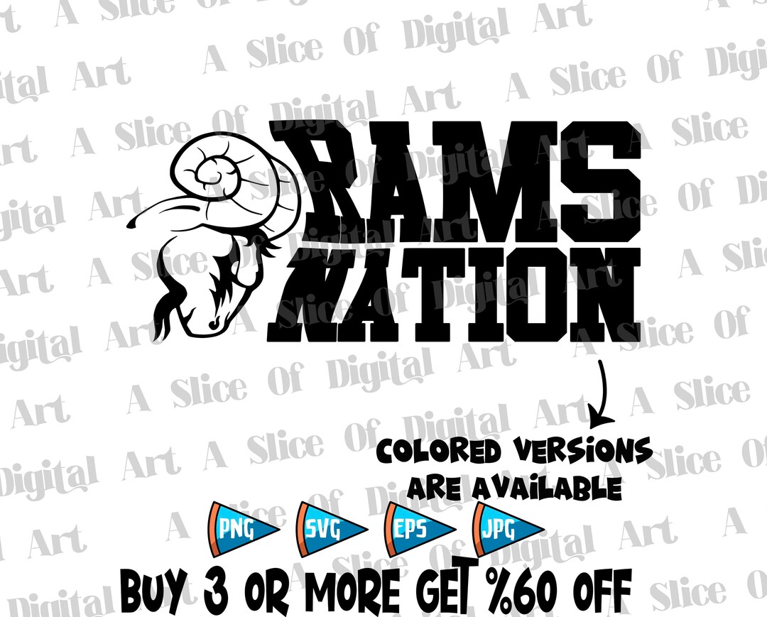 Rams Nation SVG PNG EPS Jpg Go Rams Rams Strong Rams Team Rams ...
