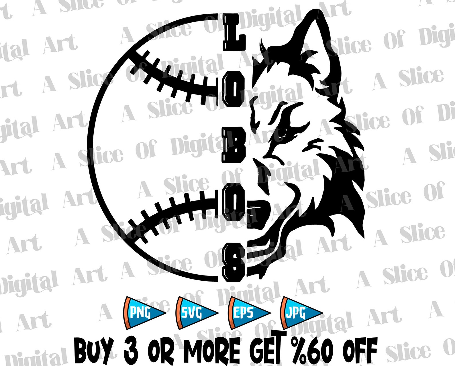 Lobos Baseball Softball Athletic Teams SVG PNG EPS, Go Lobos Softball ...