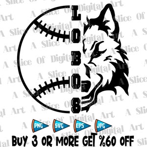 Lobos Baseball Softball Athletic Teams SVG PNG EPS, Go Lobos Softball ...