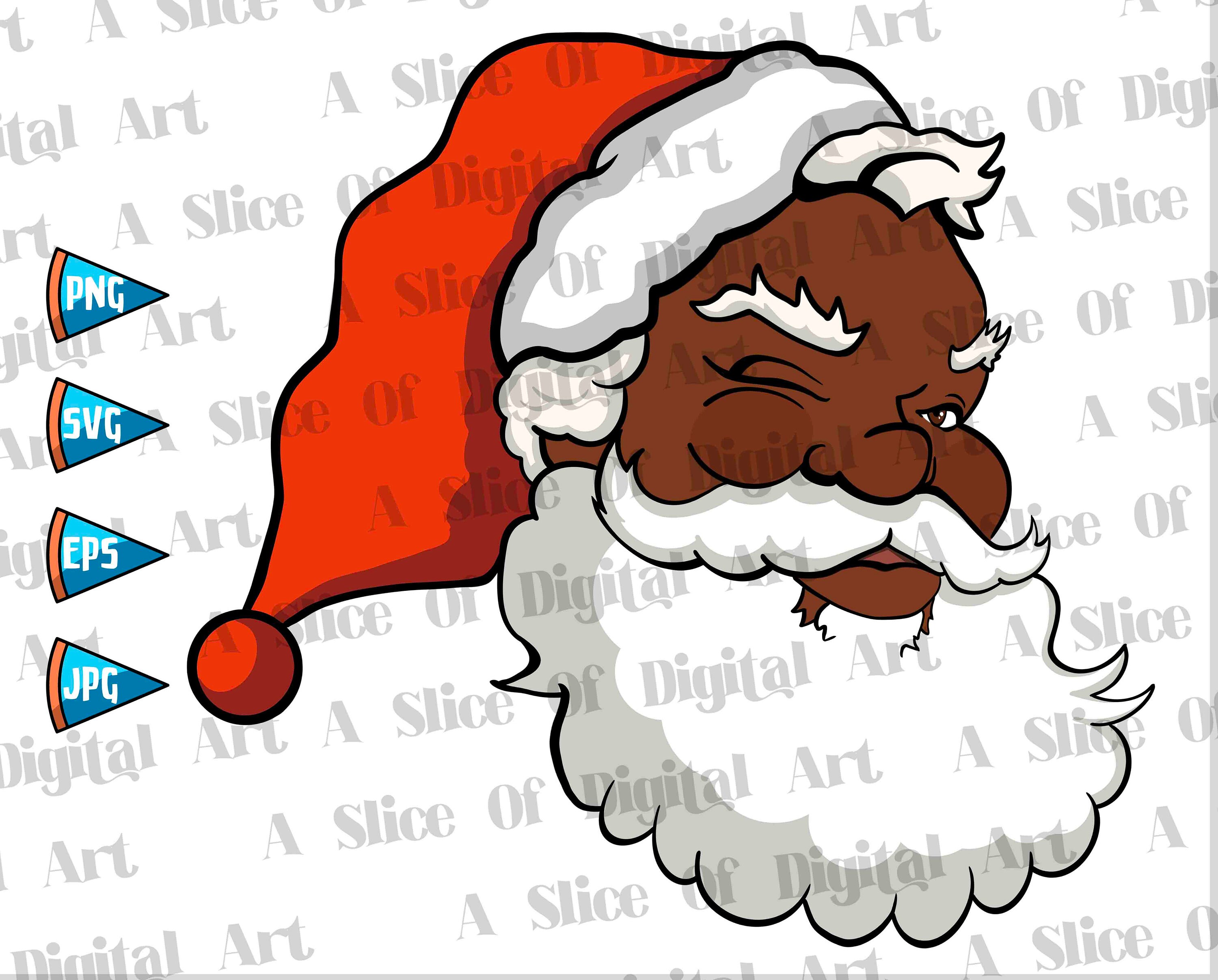 Black Santa Claus PNG SVG EPS Santa Svg Claus Svg Merry - Etsy