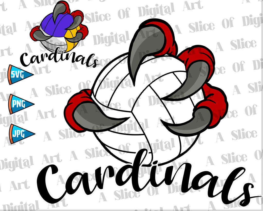 Cardinals Claw Volleyball Athletic Teams SVG PNG JPG Go - Etsy