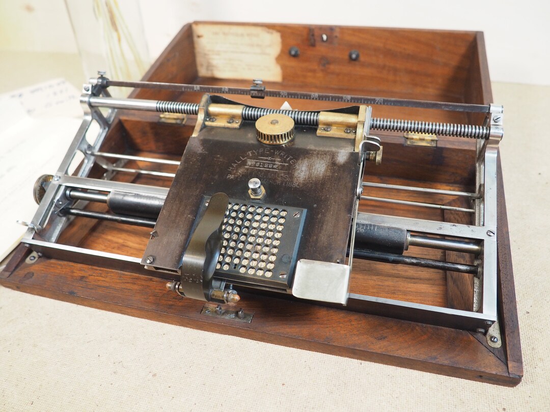 Typewriter HALL INDEX Typewriter 1887 Rare in Beautiful Condition With ...