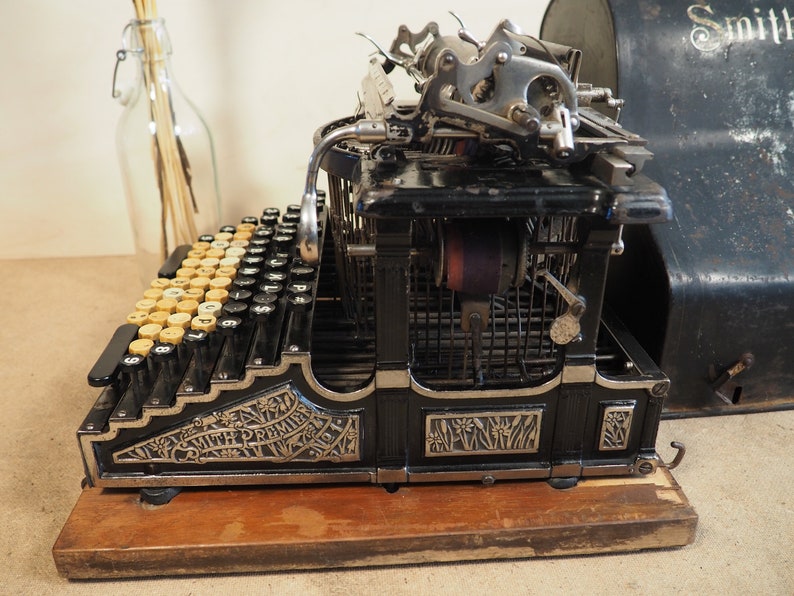 Smith Premier 1 Typewriter 1889 Rare Antique Typewriter Beautiful Decals Original Writing ...