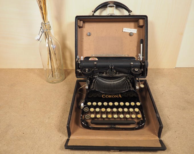 Typewriter Corona 3 (1921) Scarce Antique Folding Portable Typewriter ...