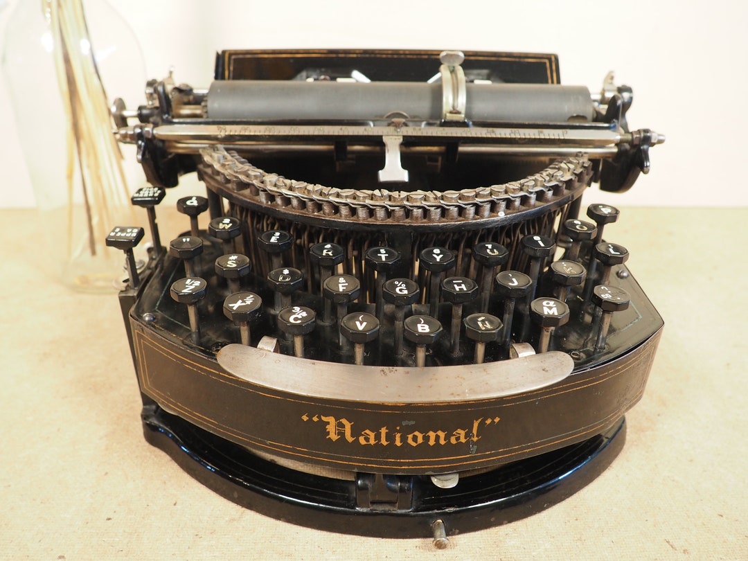 Typewriter NATIONAL 1b 1889 Very Rare Antique Typewriter Collectable ...
