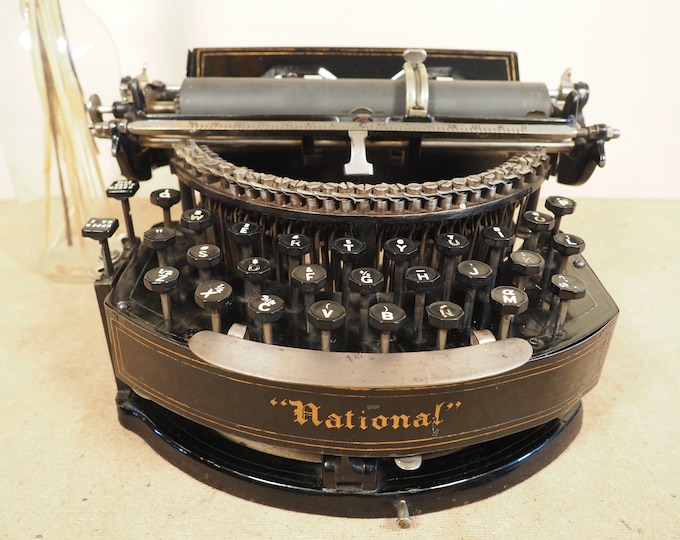 Typewriter NATIONAL 1b (1889) Very Rare Antique Typewriter Collectable ...