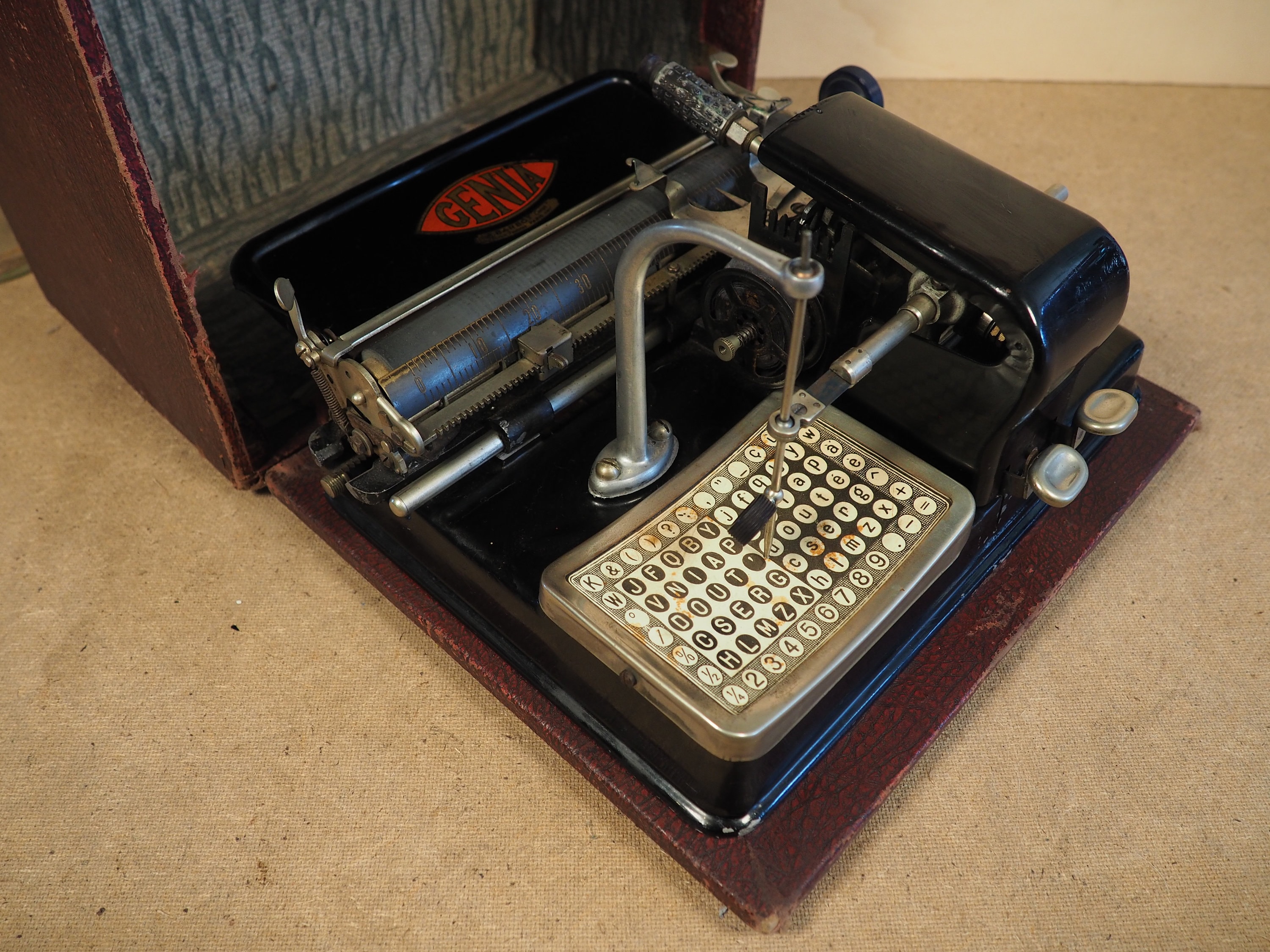 Typewriter GENIA mignon Antique Portable Index Typewriter 1913 German ...