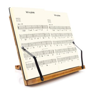 Handmade Bamboo Book Stand Adjustable Book Holder Tray, Cookbook ...