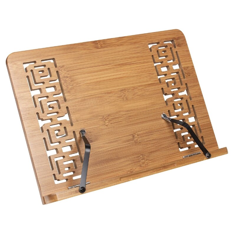 Handmade Bamboo Book Stand Adjustable Book Holder Tray, Cookbook ...