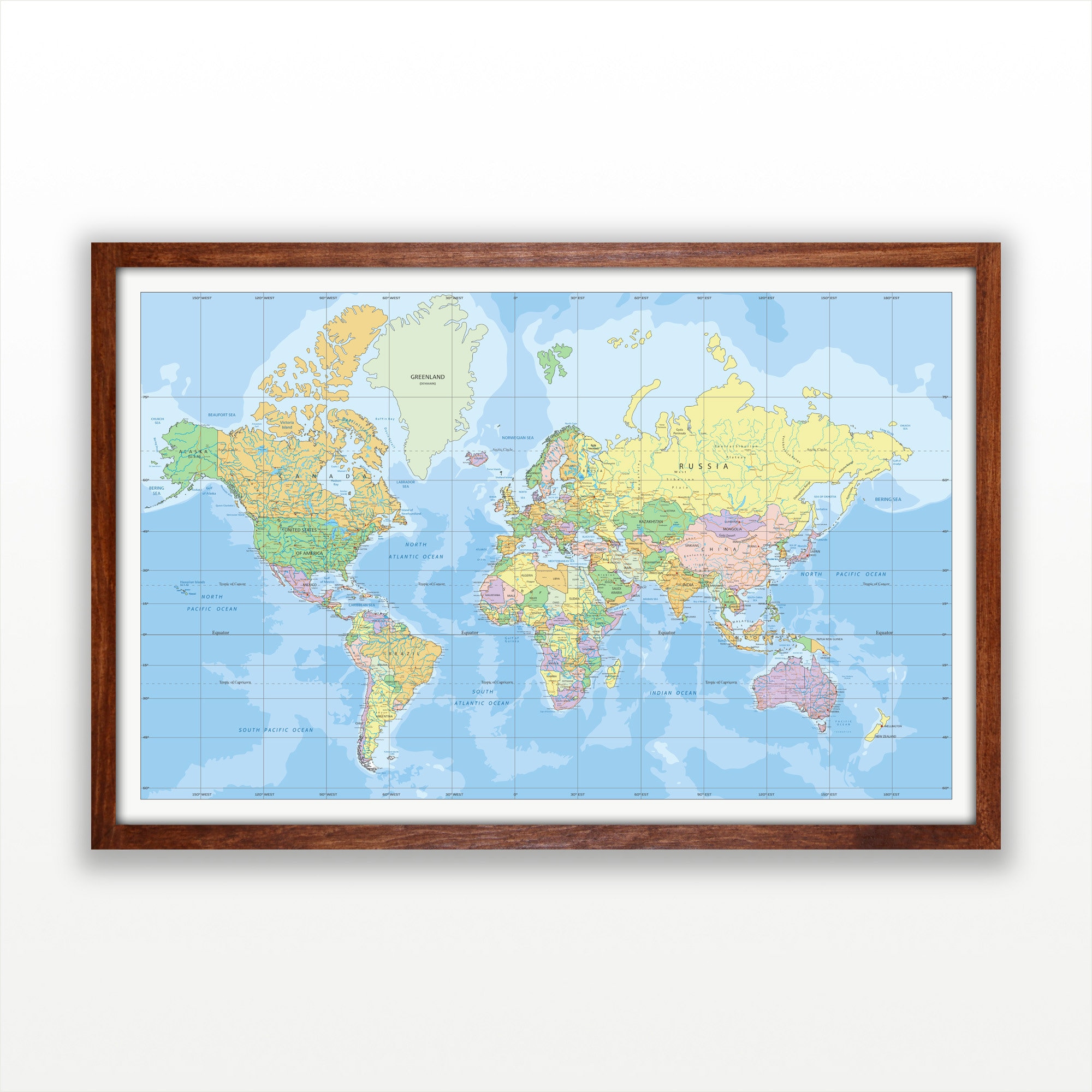 Large Canvas World Map Education World Map Framed World Map - Etsy ...