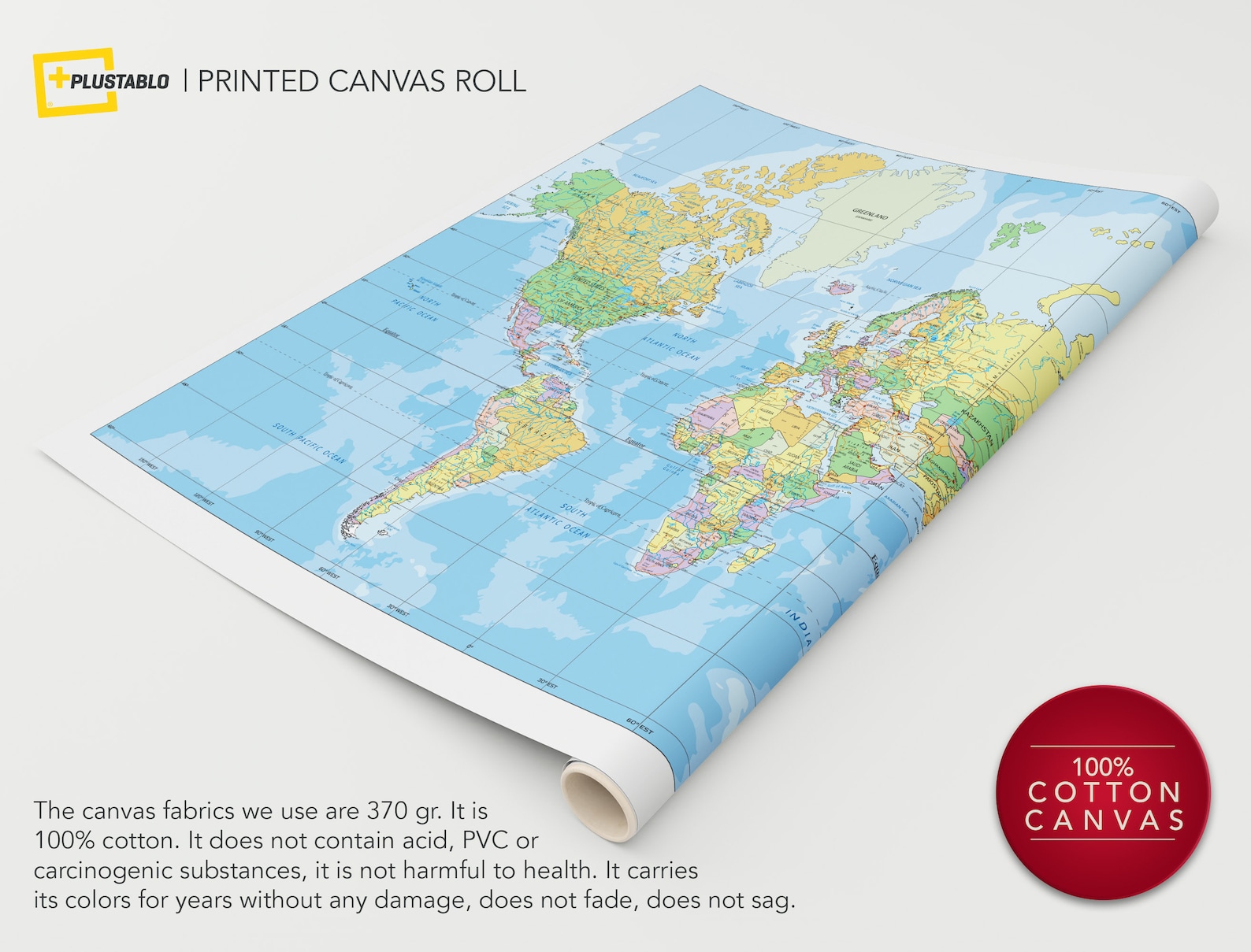 Large Canvas World Map: Educational Wall Art, Framed - Etsy