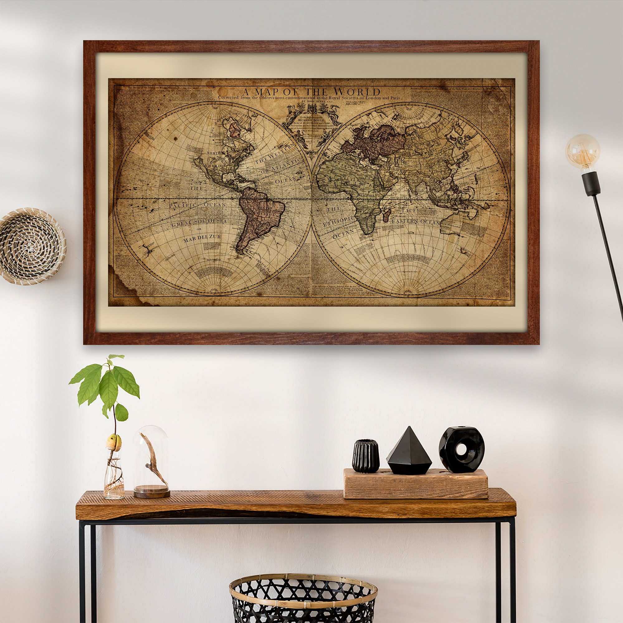 Vintage Canvas World Map Large World Map Framed World Map - Etsy Canada