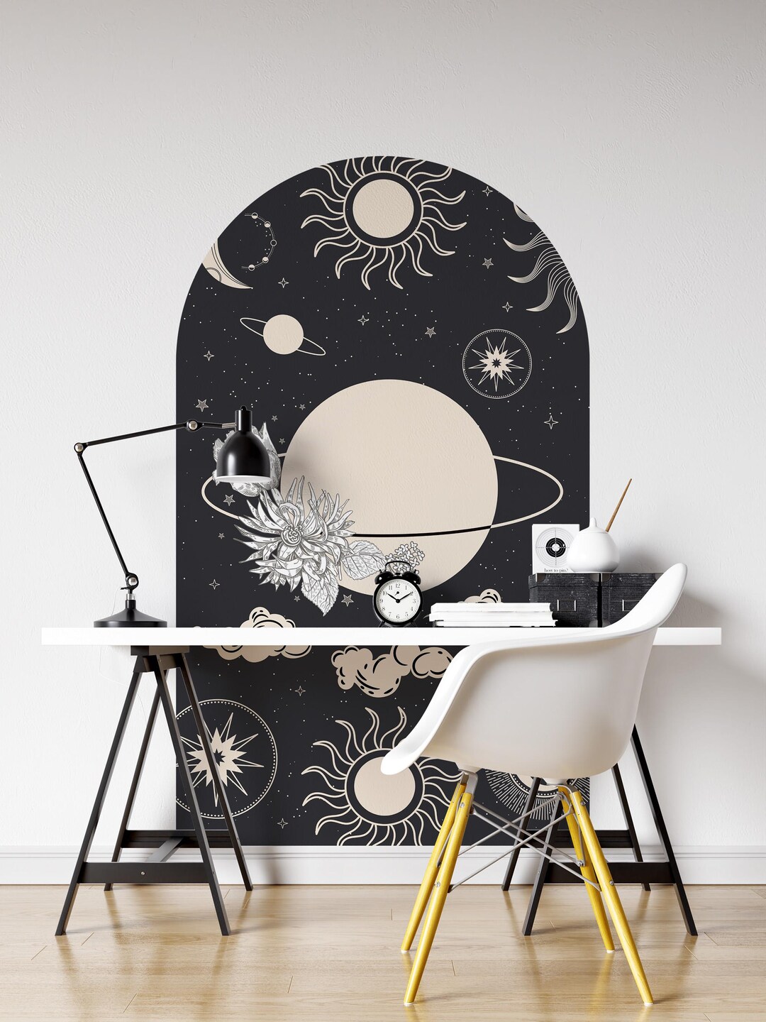 Gothic Arch Wallpaper Decal: Black Magic Peel and Stick Wall Mural - Etsy