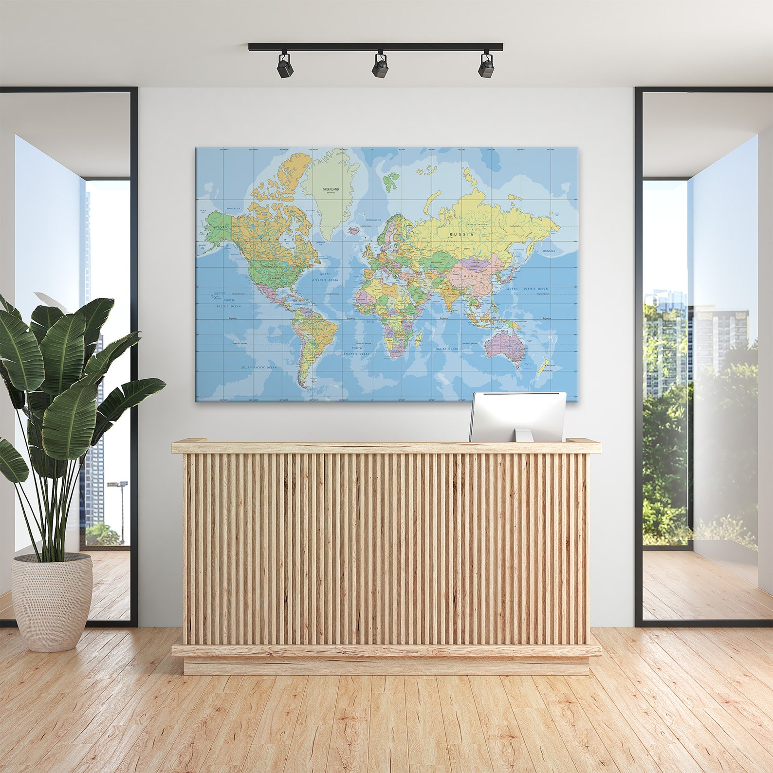 Large Canvas World Map, Education World Map, Framed World Map, World ...