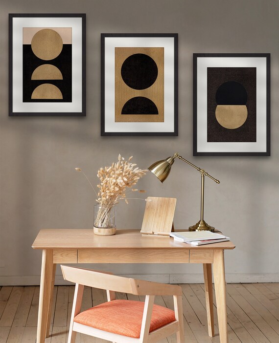 Minimalist Art Paper Collage Wall Art Abstract Geometric Half | Etsy