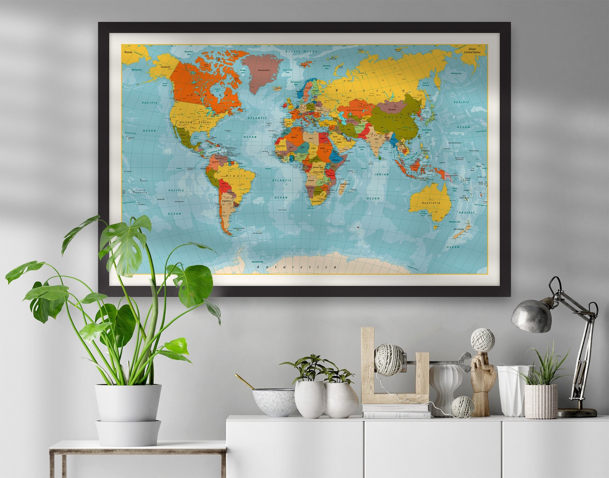 poster size world map