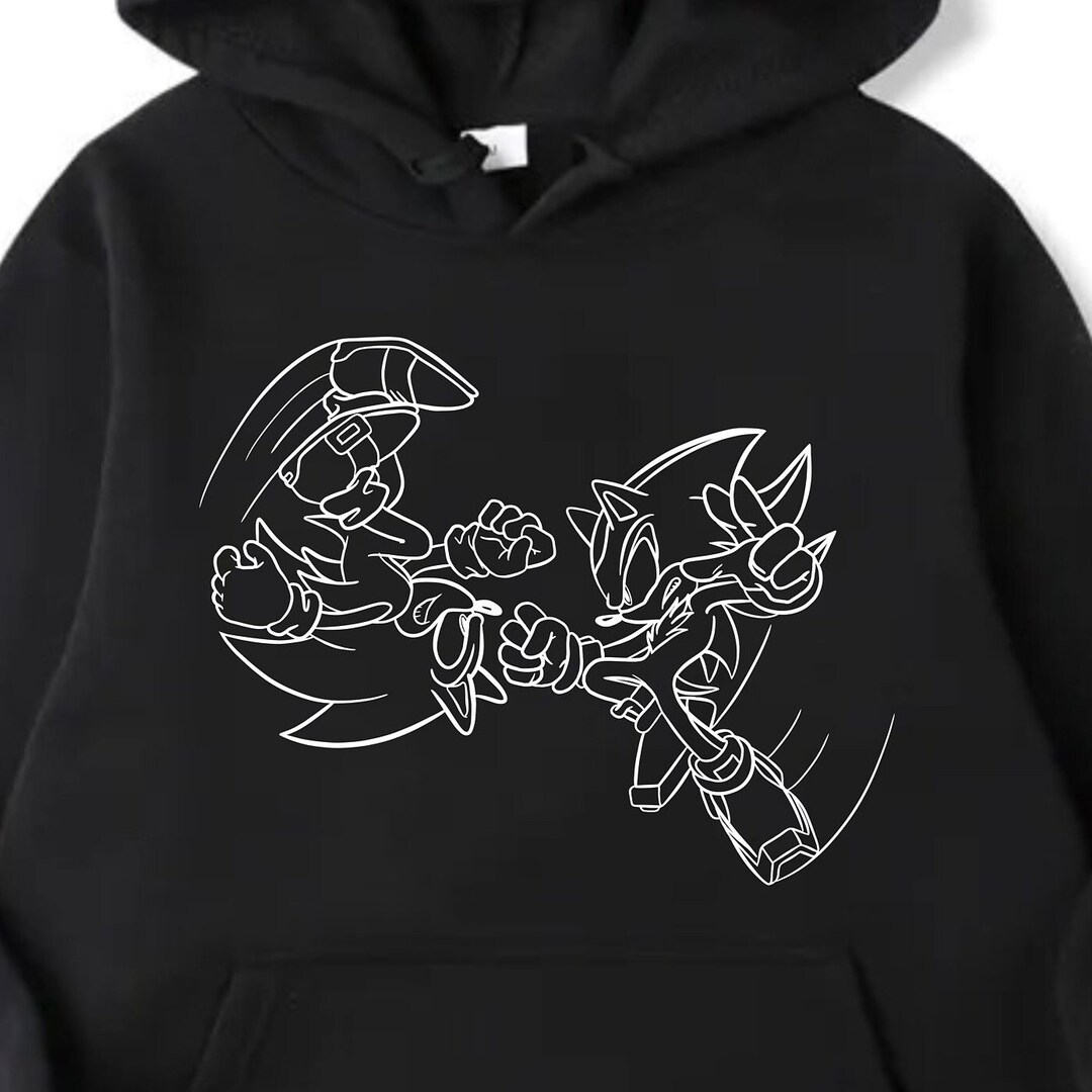 Sonic and Shadow the Hedgehog-inspired Minimal Hoodie Simple - Etsy