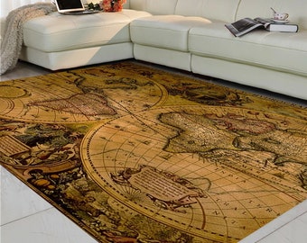 Old World Map Rug - Etsy