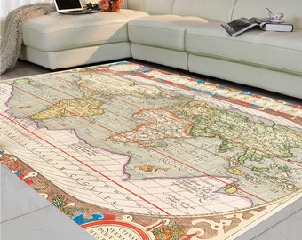Old World Map Rug - Etsy