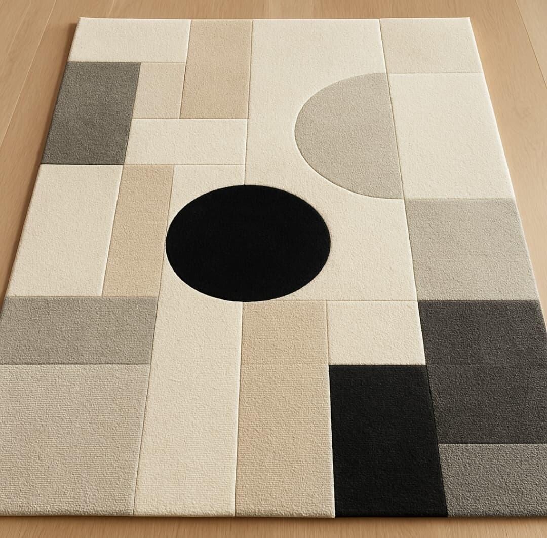 Hand-tufted Modern Geometric Area Rug, Minimalist Abstract Pattern ...