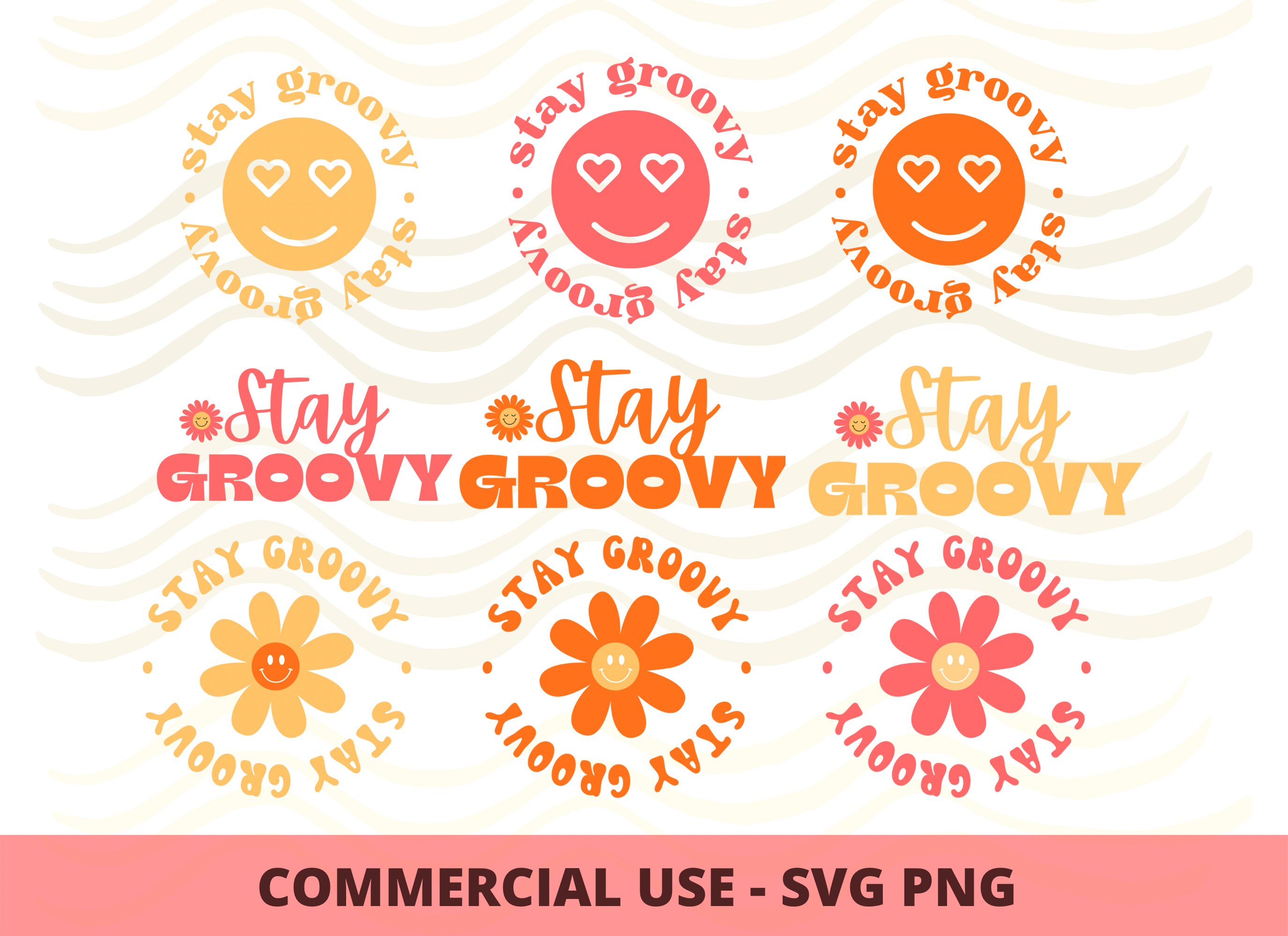 Stay Groovy Svg Bundle Smiley Face Svg Retro SVG 70s Svg - Etsy Israel