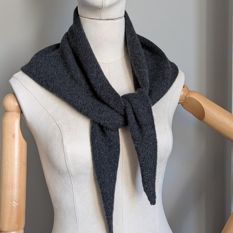 Gray Knitted Scarf - Etsy