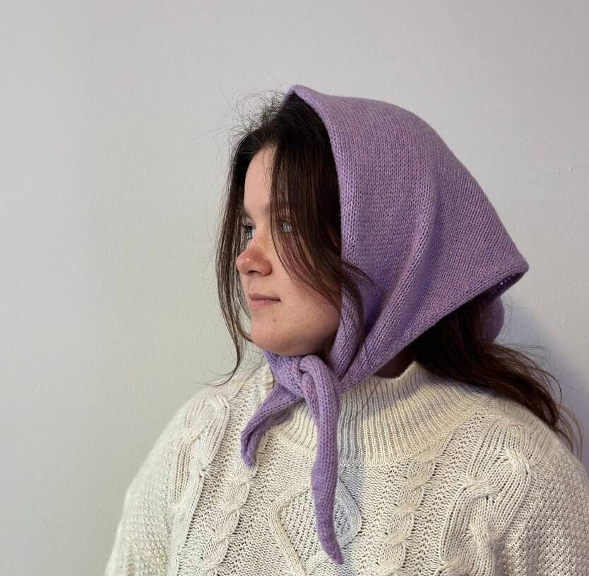 Cashmere Head Scarf, Triangle Headscarf Best Friend Gift ,kerchief Wool ...