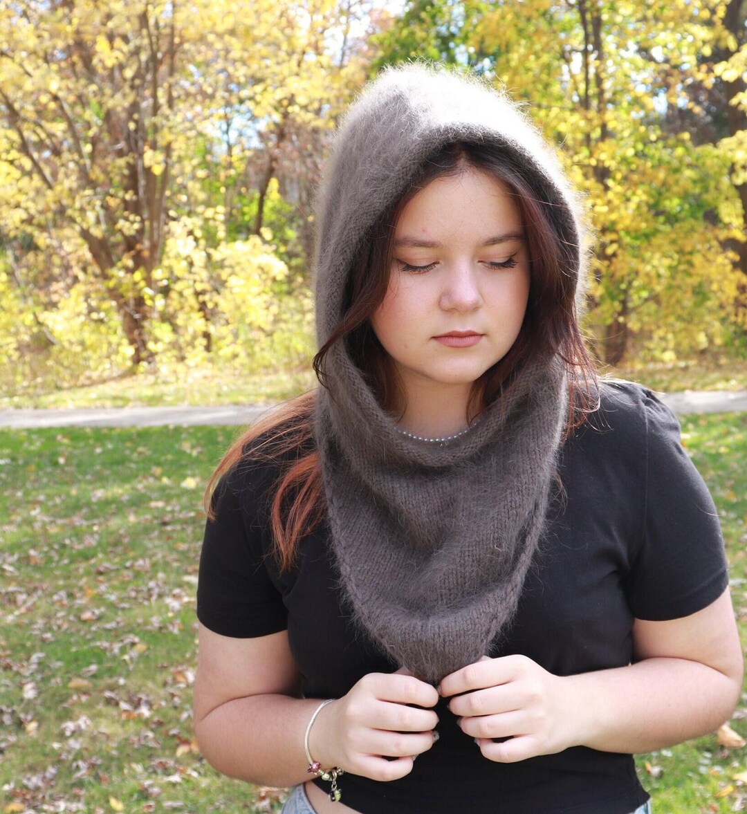Handmade Angora Balaclava Hood: Knitted Winter Hat - Etsy
