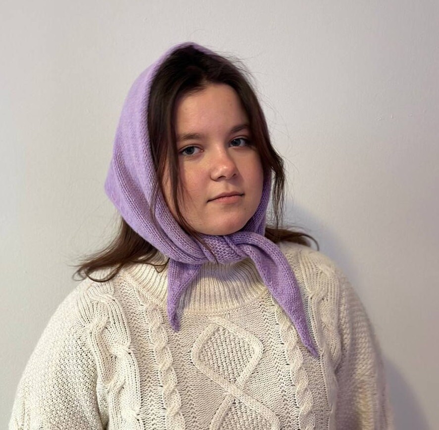 Cashmere Head Scarf, Triangle Headscarf Best Friend Gift ,kerchief Wool ...