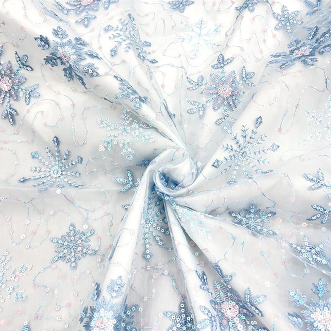 Snowflake Lace Fabric,wedding Tulle Mesh Fabric,embroidered Fabric ...
