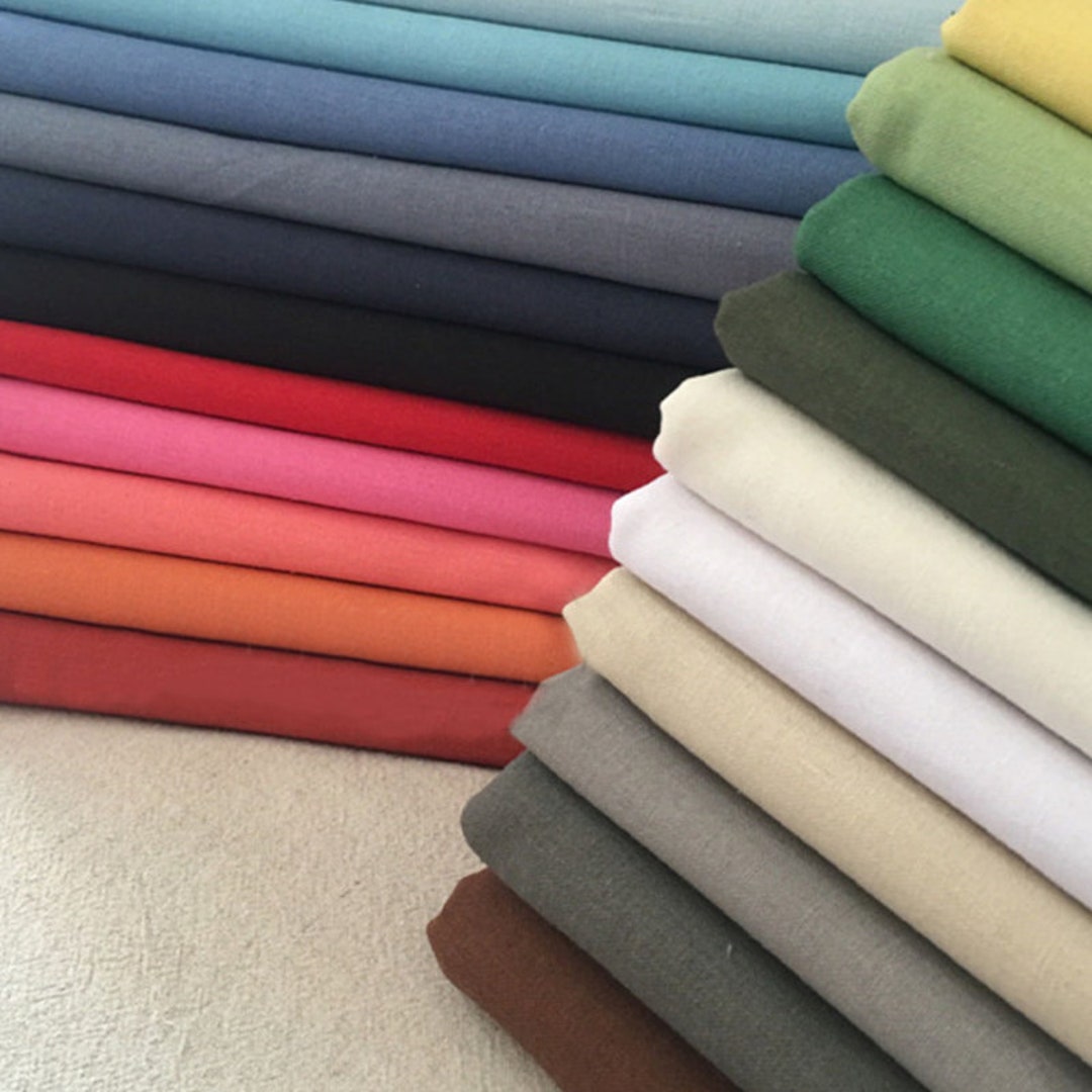 Solid Cotton Linen Fabric,white Fabric,plain Fabric,green Fabric,solid ...