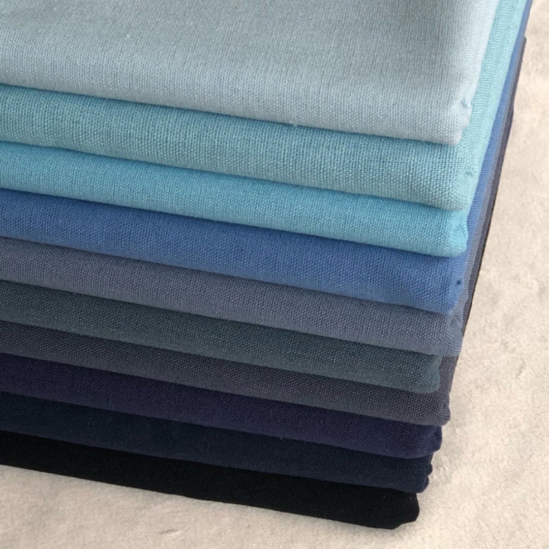 Solid Linen Fabric,designer Fabric,plain Fabric,blue Fabric,solid ...
