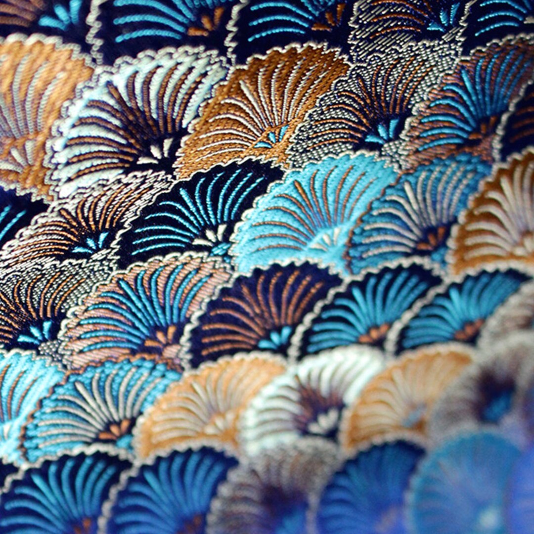 Blue Shell Fabric,jacquard Fabric,designer Fabric,brocade Fabric ...