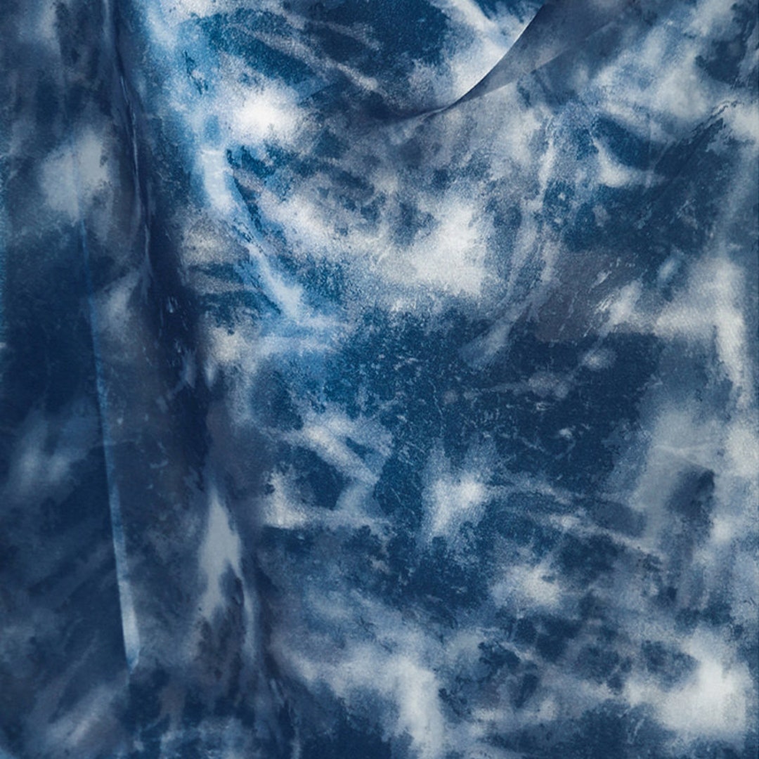 Blue Tie Dye Fabric,designer Fabric,chiffon Fabric,printed Fabric,soft ...