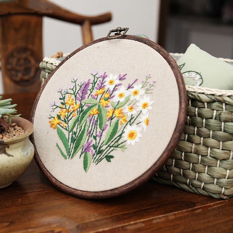 Meadow Embroidery Kit Wildflowers Cross Stitch Pattern Hand - Etsy