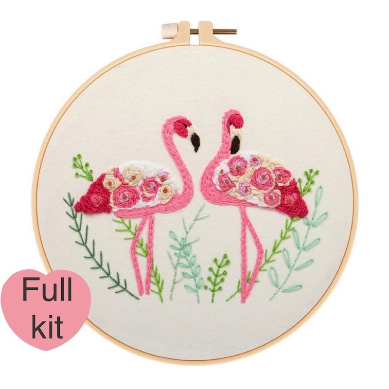 Flamingo Embroidery - Etsy