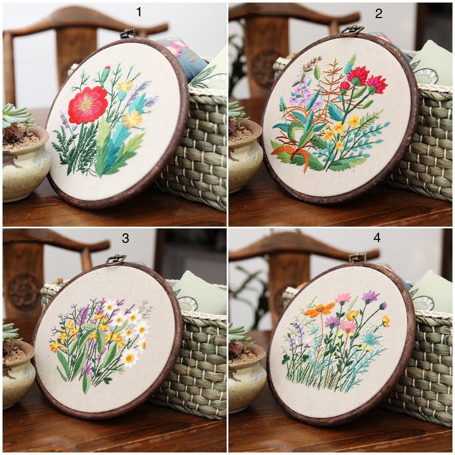 Meadow Embroidery Kit Wildflowers Cross Stitch Pattern Hand - Etsy