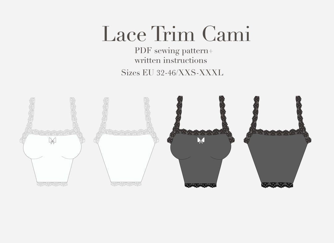 Lace Trim Cami PDF Sewing Pattern, Sizes XXS-XXXL - Etsy