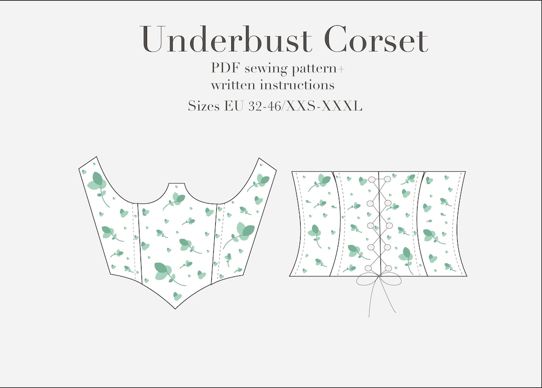 Underbust Corset PDF Sewing Pattern Sizes XXS-XXXL - Etsy