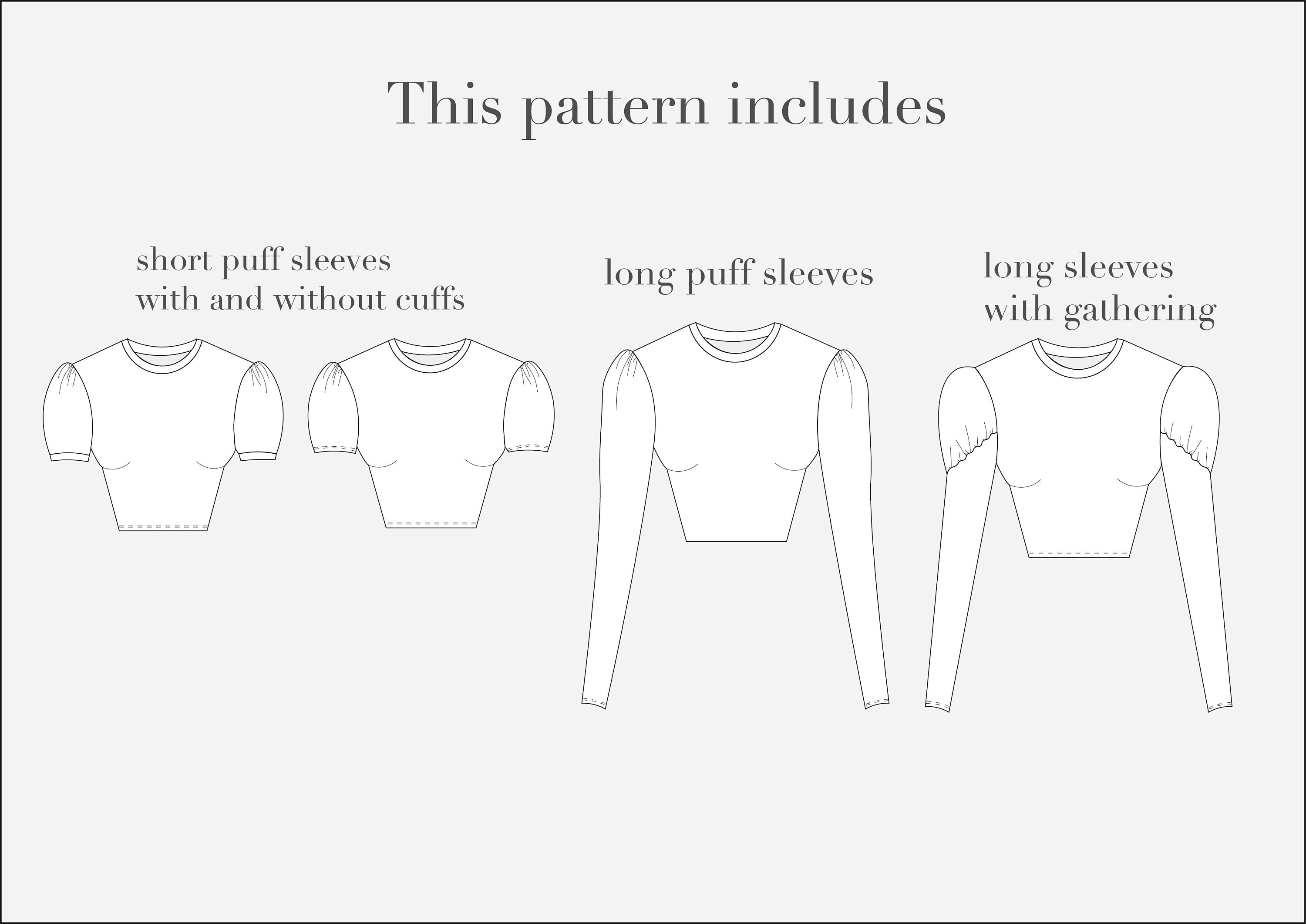 Puff Sleeve Set PDF Sewing Pattern Sizes XXS-6XL - Etsy
