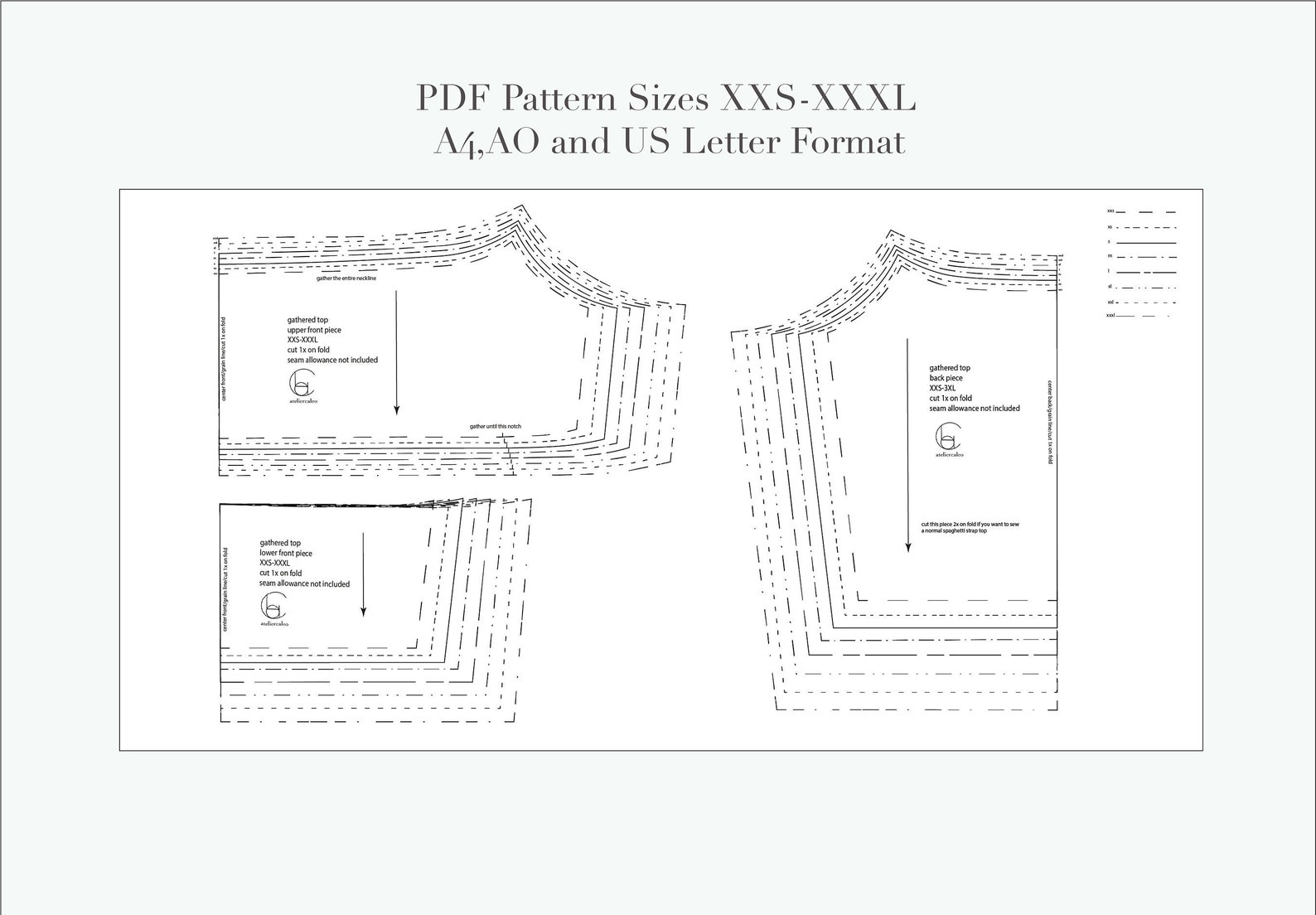 Gathered Top Tank Top PDF Sewing Pattern XXS-XXXL - Etsy