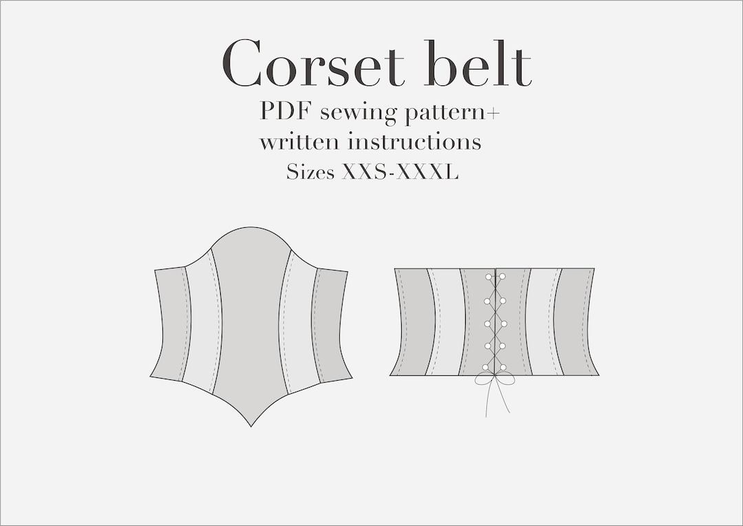 Corset Belt PDF Sewing Pattern 32-46/XXS-XXXL - Etsy