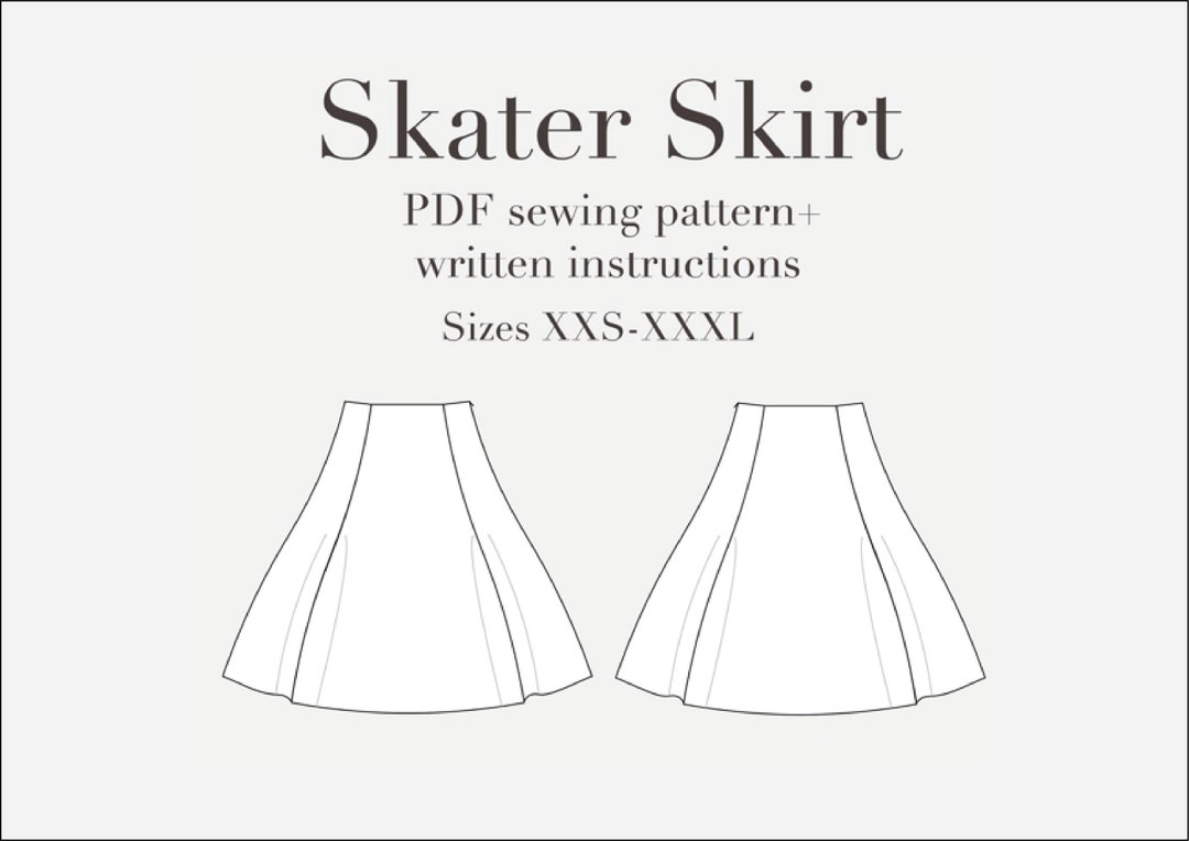 Skater Skirt PDF Sewing Pattern Sizes XXS-XXXL - Etsy