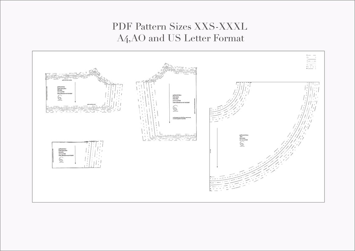 Stretch Gathered Circle Skirt Dress PDF Sewing Pattern Sizes - Etsy