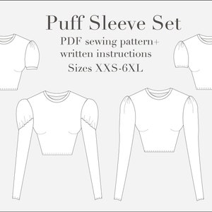 Puff Sleeve Set PDF Sewing Pattern Sizes XXS-6XL - Etsy
