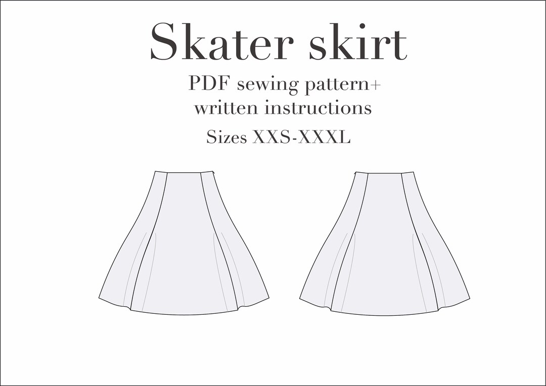 Skater Skirt PDF Sewing Pattern Sizes XXS-XXXL - Etsy