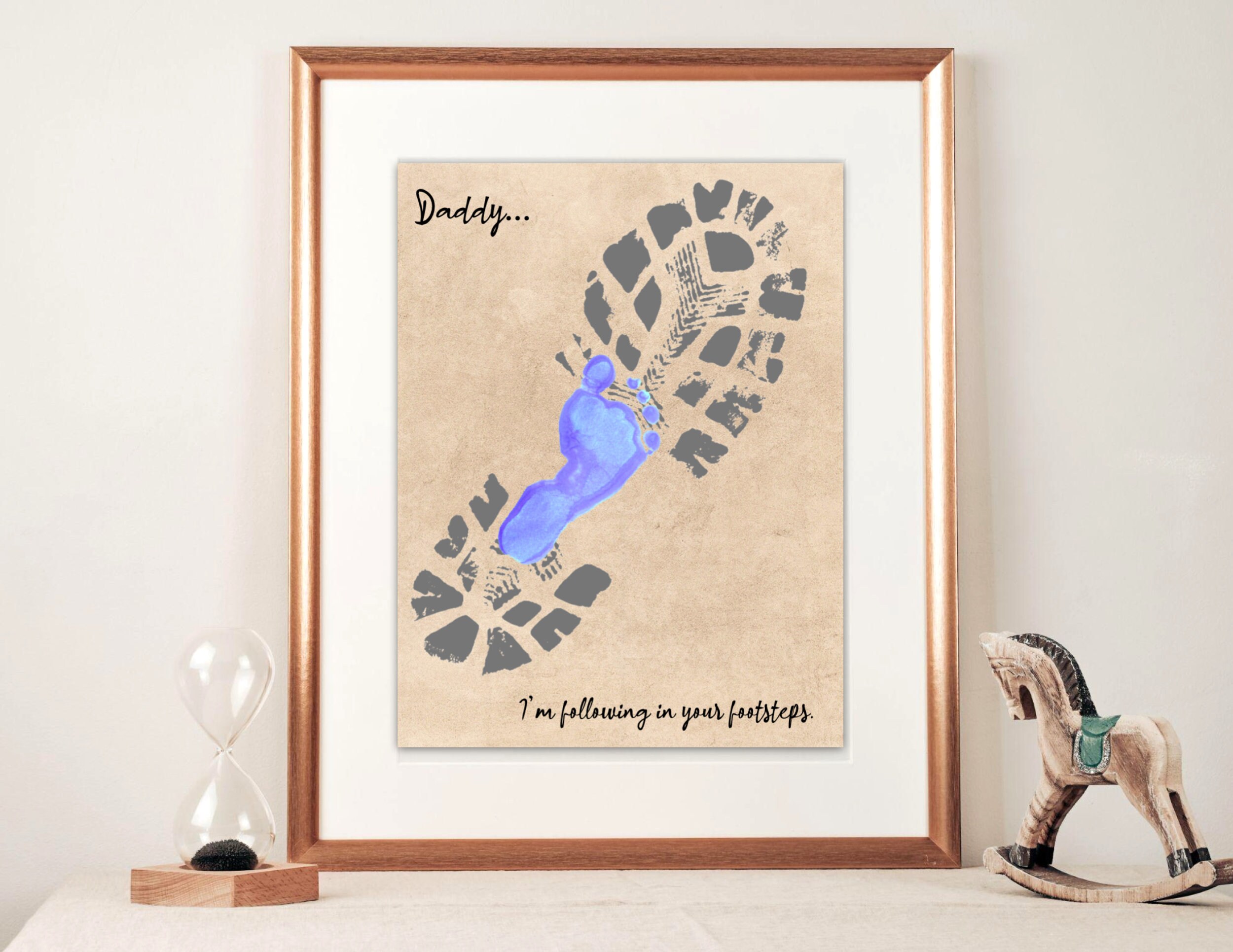 Printable Daddy Boot Footprint Gift, Printable Footprint, Baby ...