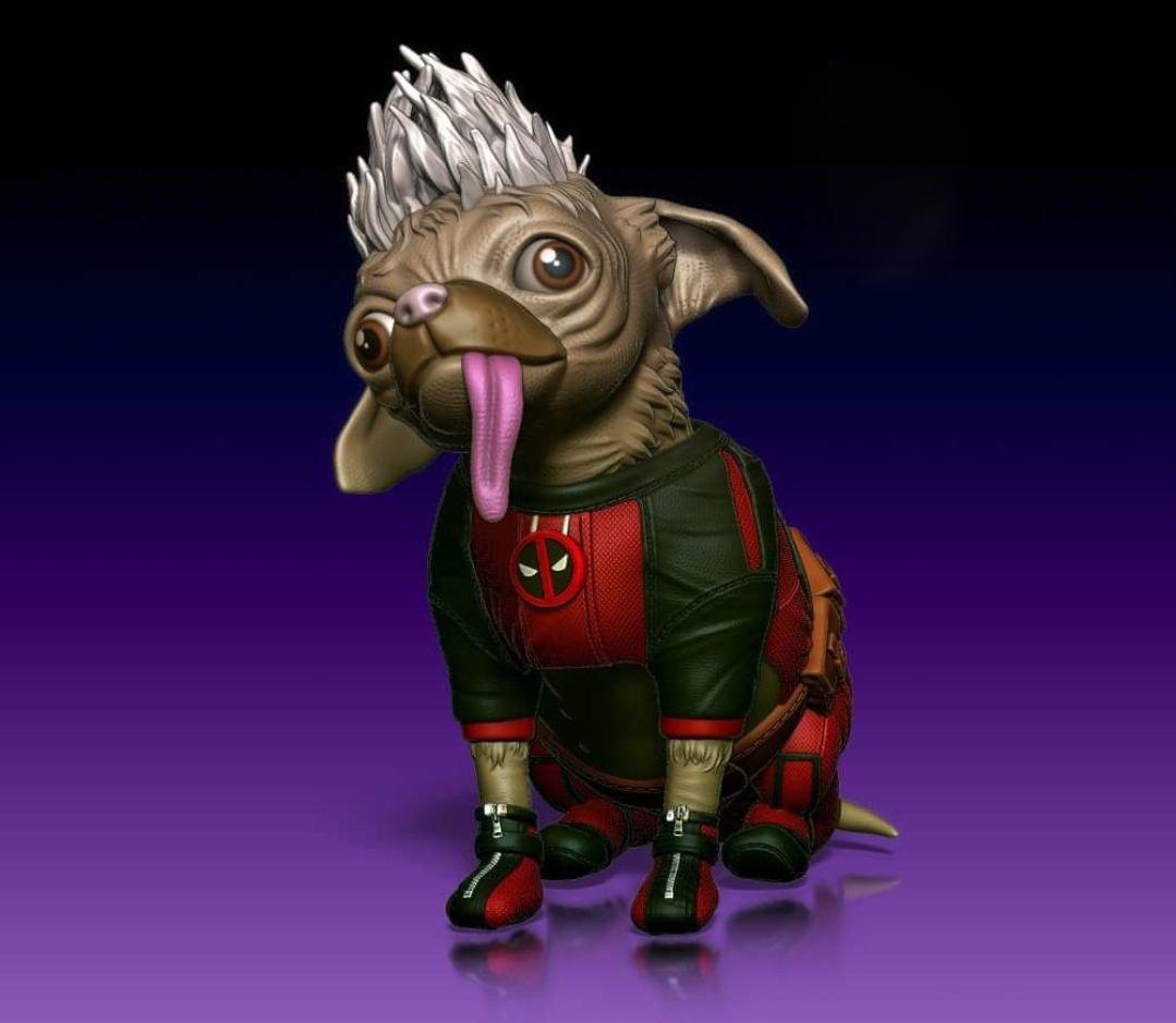 Dogpool 3D Figure, Deadpool Dog Fan Art Figure, Gamer Room Decor ...