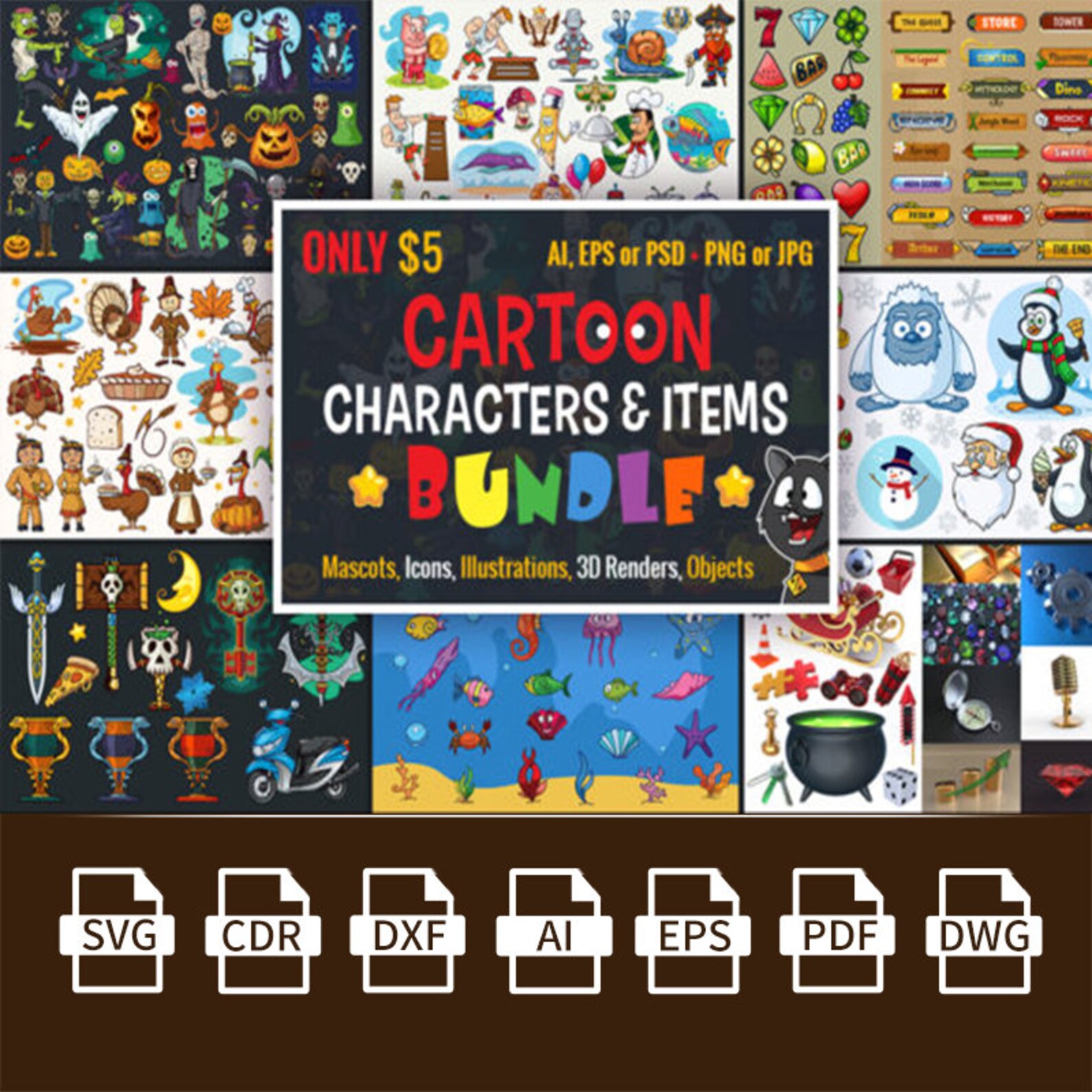 Cartoon Characters SVG Cartoon Character PNG Cartoon - Etsy